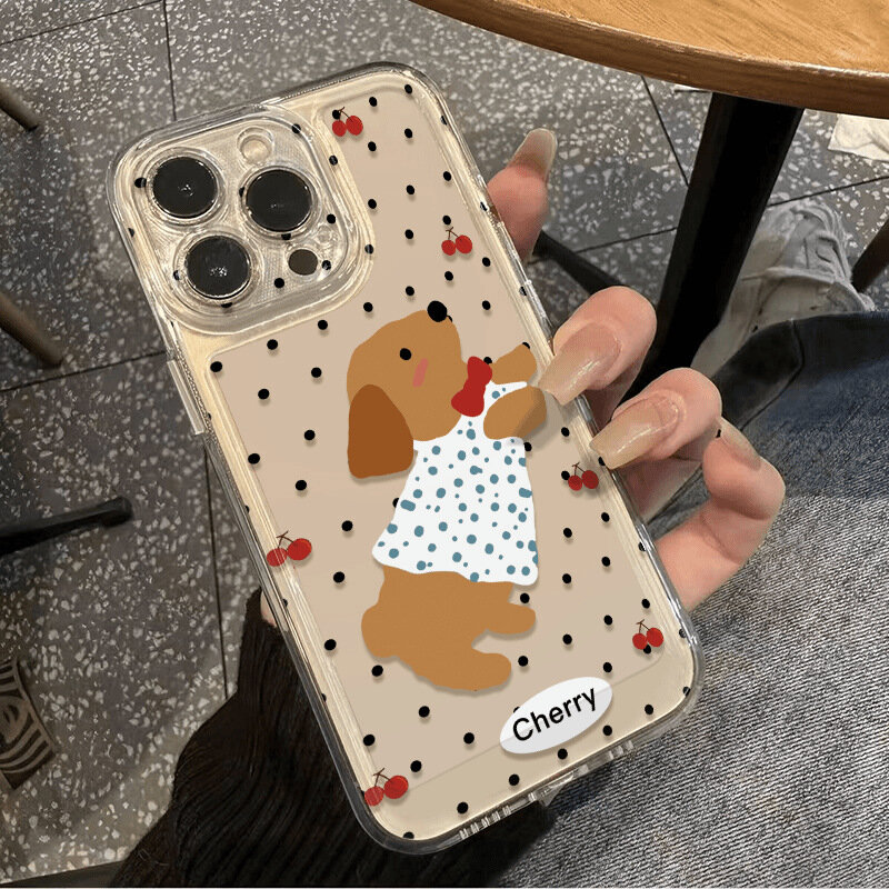 Чехол "Белый щенок", для Apple 13, прозрачный, Space shell