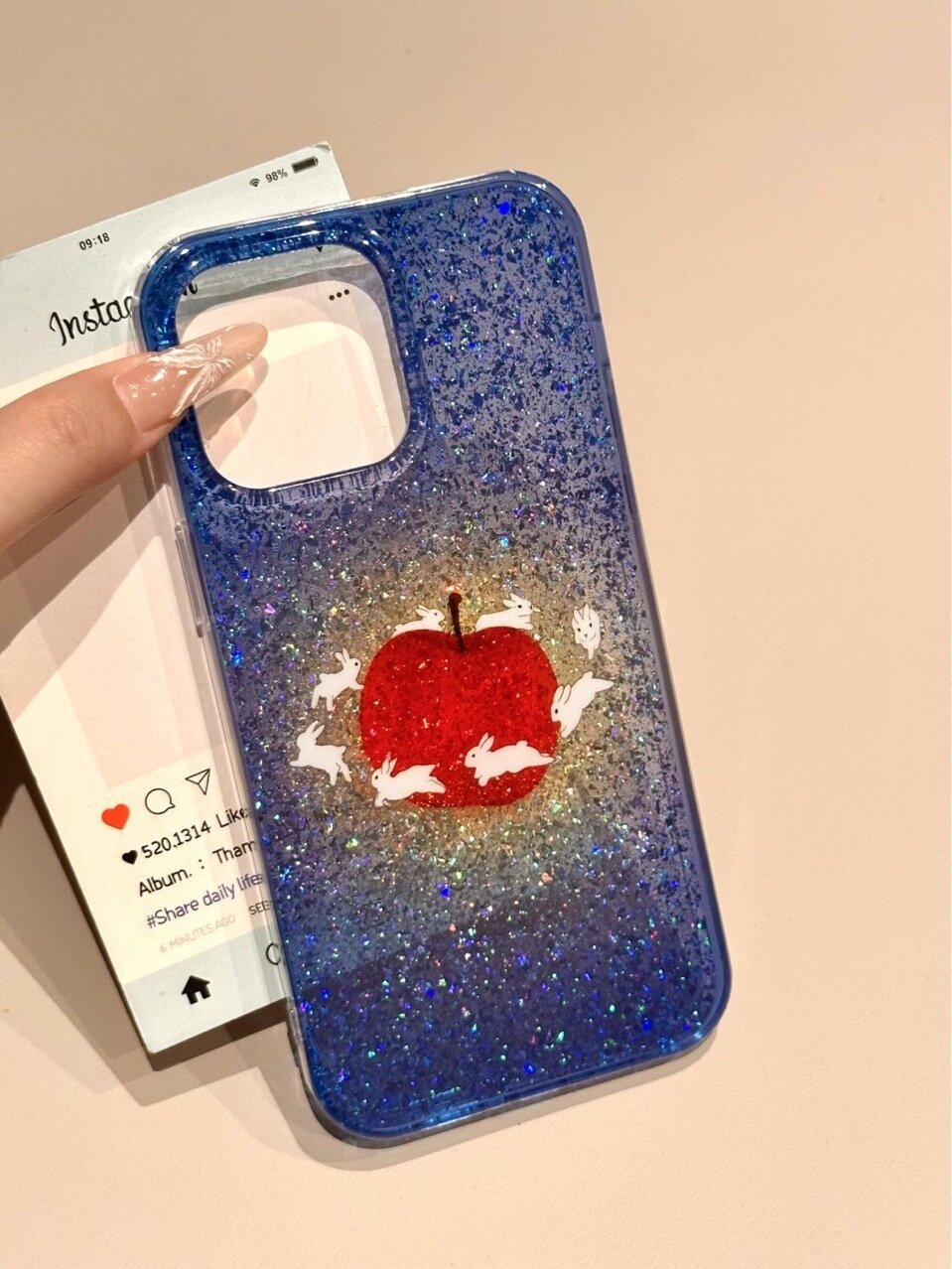 Чехол "Симпатичная девушка", для Apple 13proMax, с блестками