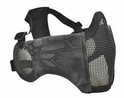 Защитная маска для страйкбола из сетки с защитой ушей тёмный питон