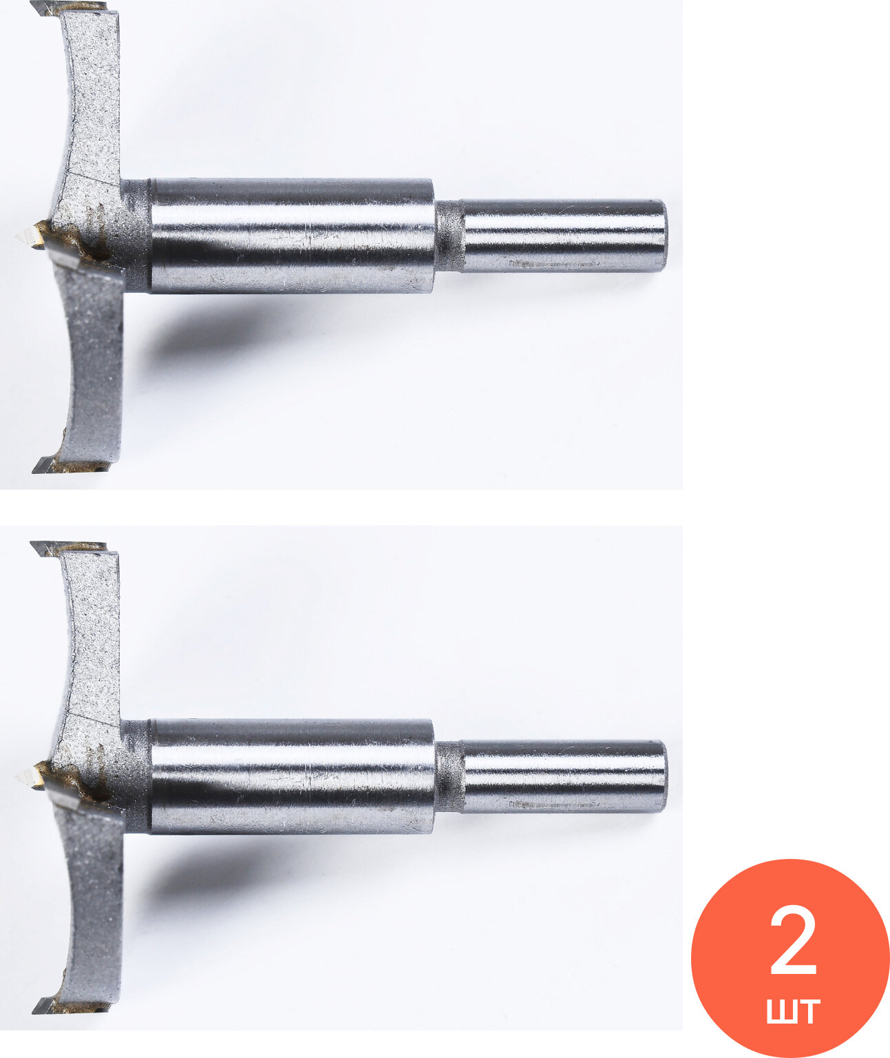 Сверло Форстнера Elitech / Элитеч по дереву, твердосплавное, с цилиндрическим хвостовиком, диаметр 60мм, рабочая длина 53мм / оснастка (комплект из 2 шт)