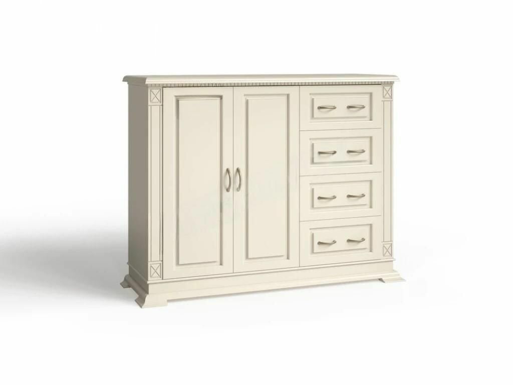 Комод Верди №129 из Массива сосны, 4 ящ, 135х45х100 см, классический орех 2