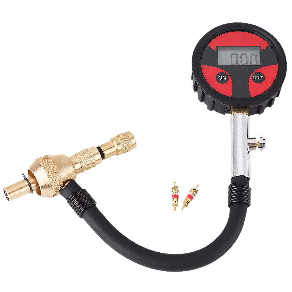 Универсальный манометр для проверки давления в шинах, подходит для автомобилей, мотоциклов и велосипедов.