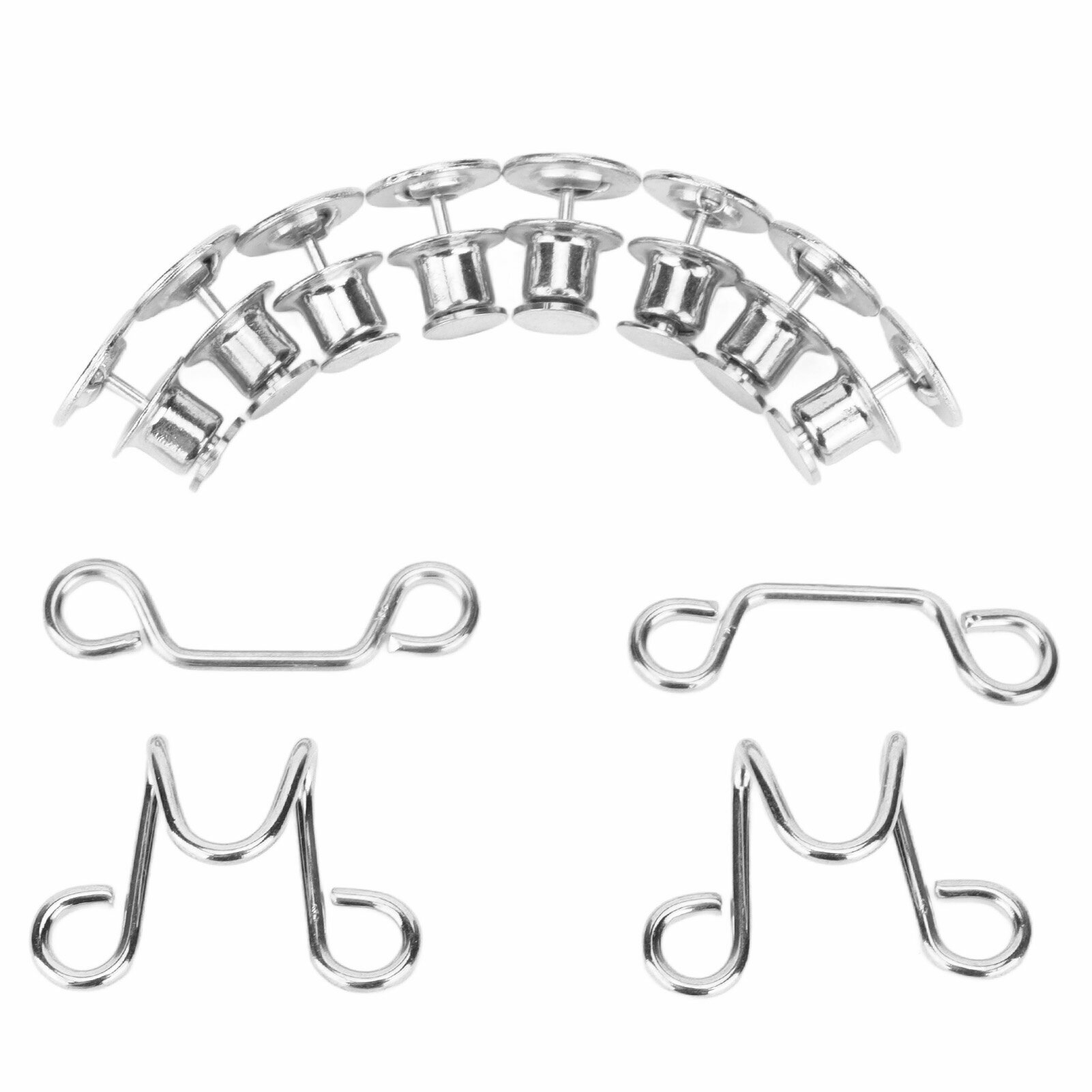 Регулируемая пряжка на талии, съемные регулируемые пуговицы на талии, удлинители, набор для джинсовых юбок, брючных воротников, серебристый