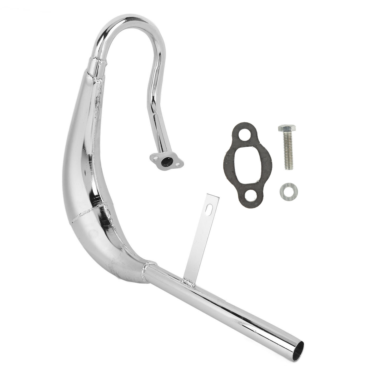 Выхлопная труба для мотоцикла диаметром 40 мм из алюминиевого сплава с шумоподавлением, выхлопная труба для электровелосипеда с прокладкой глушителя, серебристая