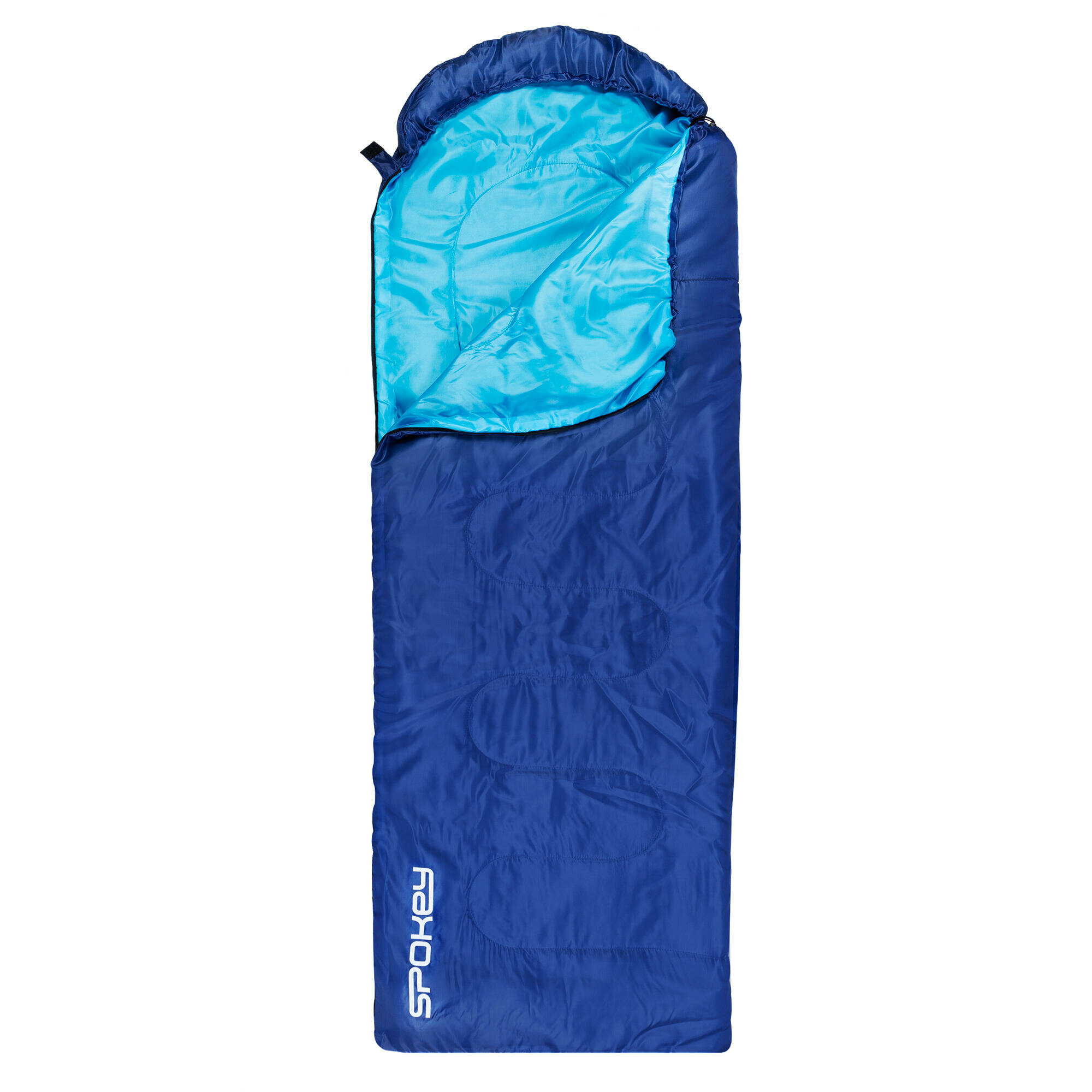 Decathlon Весенне-летний спальный мешок Spokey Monsoon, мумия/конверт, 220x75 см, hollowfibre, правый, темно-синий