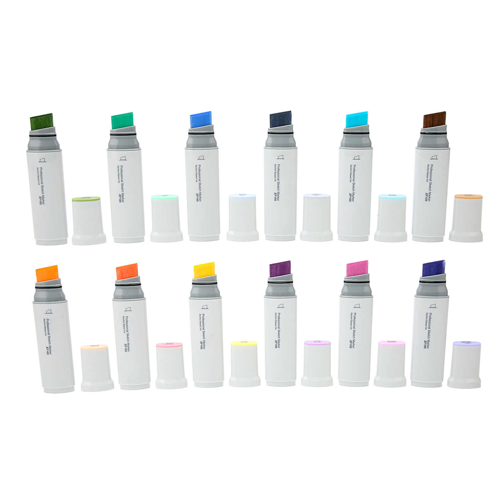 Маркеры с широким наконечником, многоразовые чернила, равномерное нанесение, спиртовая краска, маркеры для бумаги, пластика, дерева, стекла, 12 шт, стандартная цветовая серия.