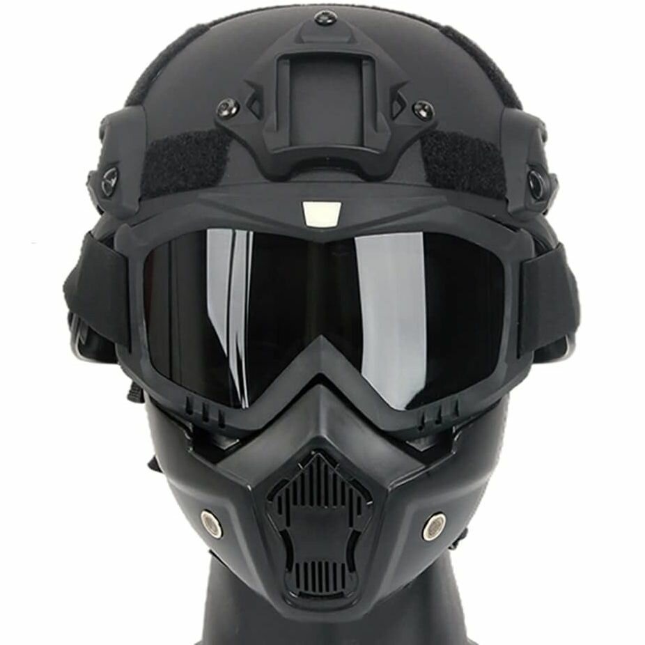 AIMAMORE Тактический шлем для страйкбола с полнолицевой маской и защитными очками