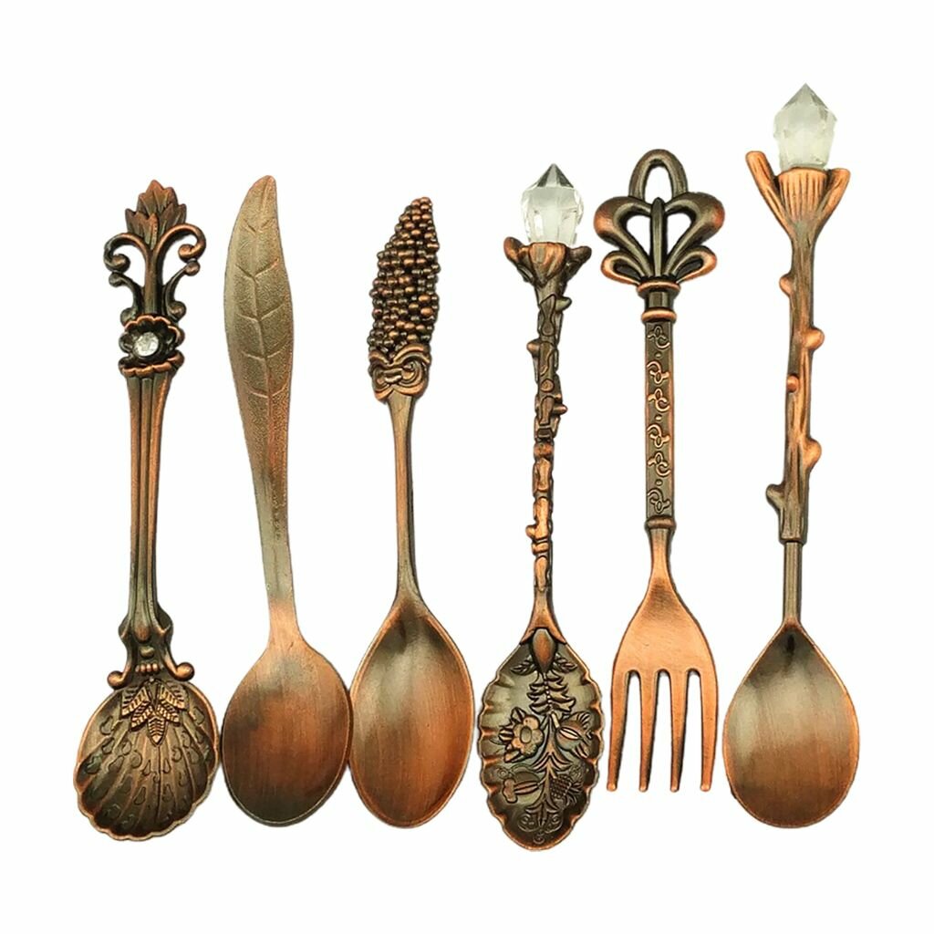 Кофейная ложка в стиле ретро с отделкой-бронза