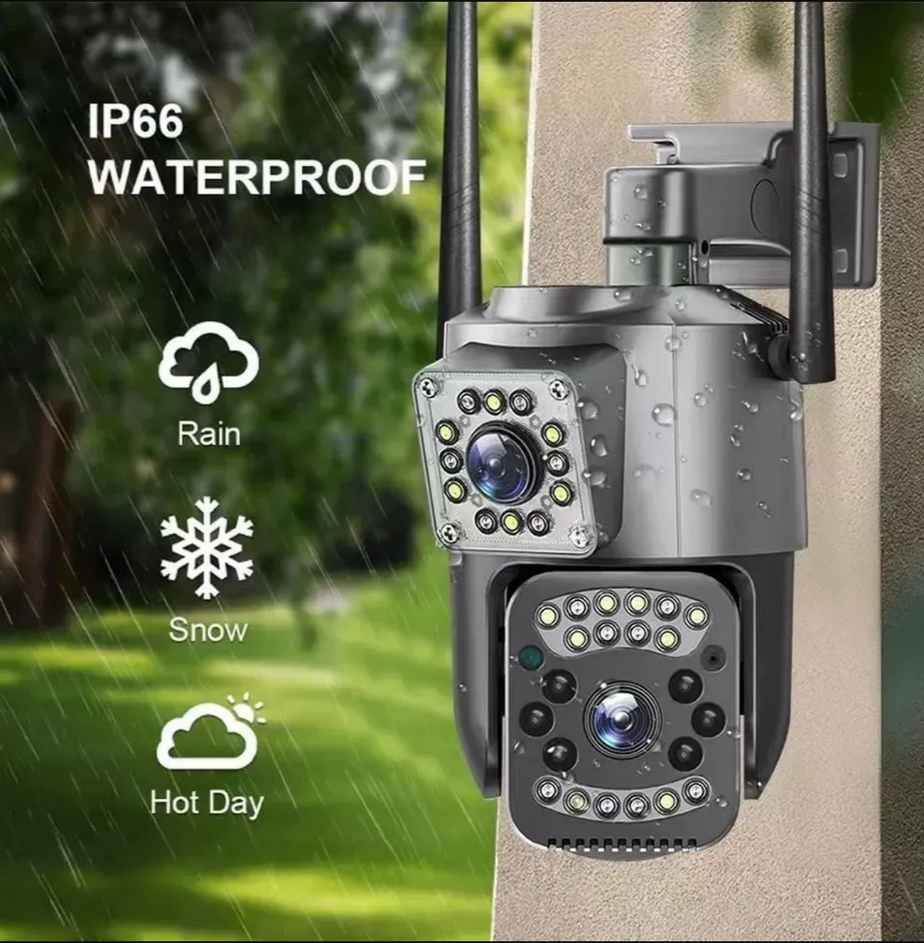 Wi-fi Камера видеонаблюдения с 2-мя камерами NGY-SC03 V380 (серый)