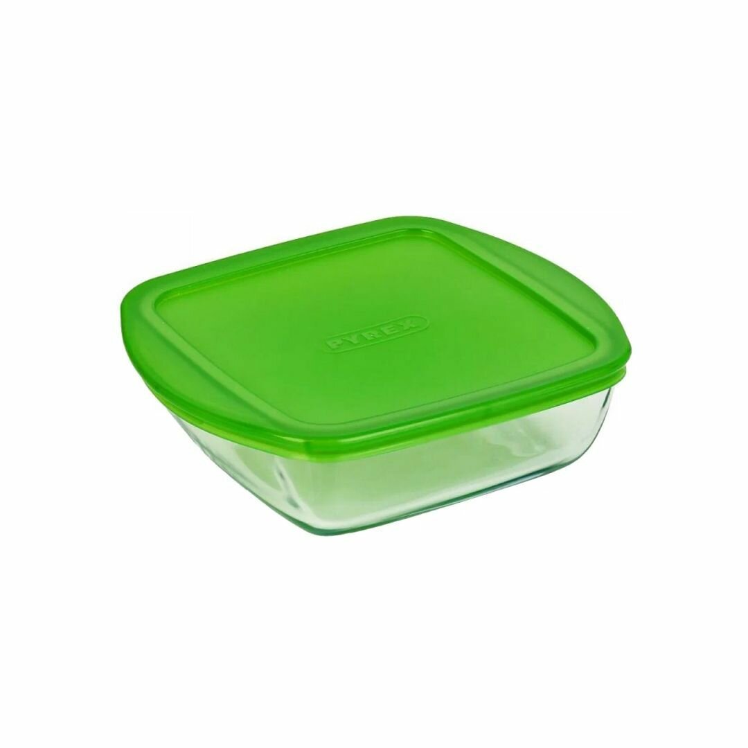 Блюдо квадратное с крышкой Cook&Store 1 л Стекло жаропрочное Длина-20 Ширина-17 Высота-5.5см