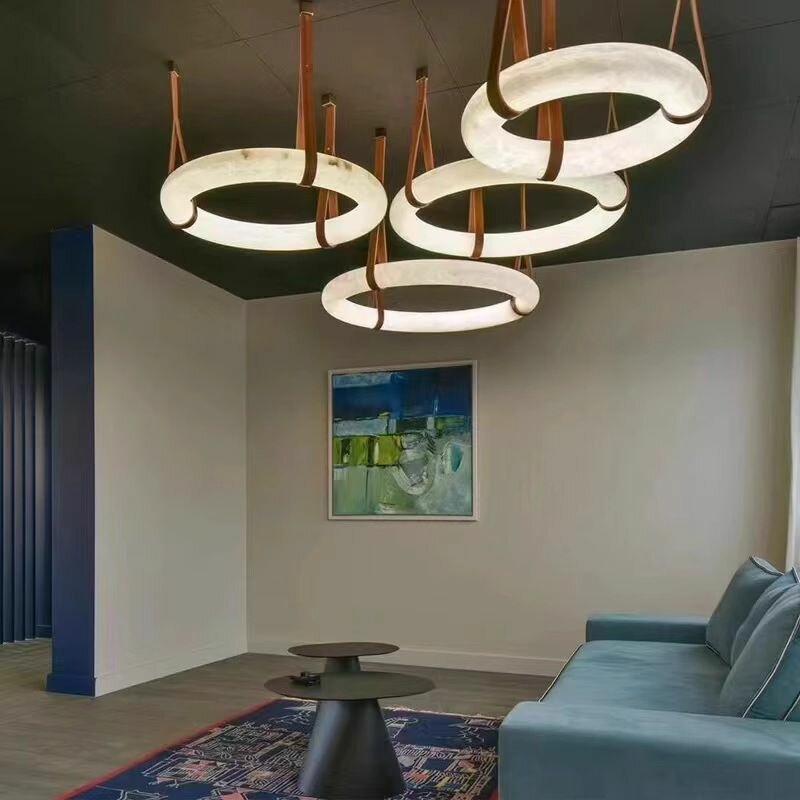 Люстра "1200 Spot", мраморная, LED, 220 Вт, белый цвет, регулировка высоты