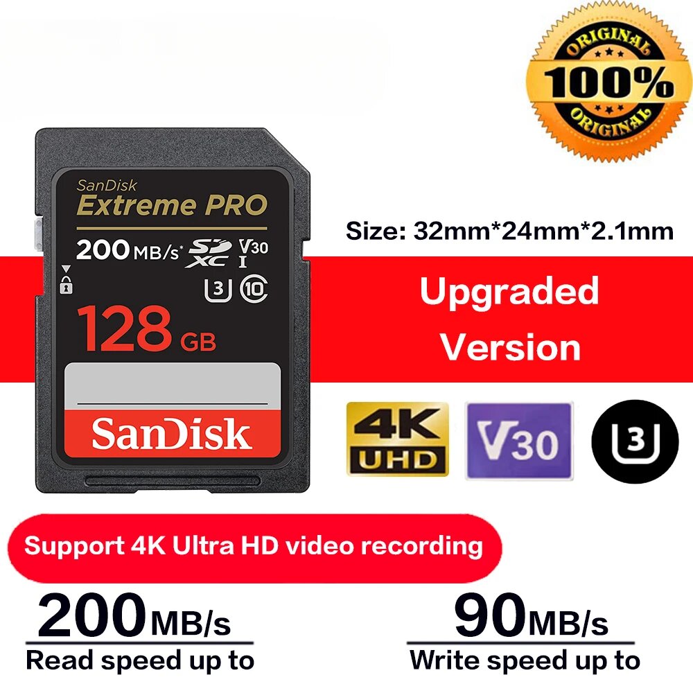 SanDisk Extreme PRO 128GB SDXC, 200MB/s