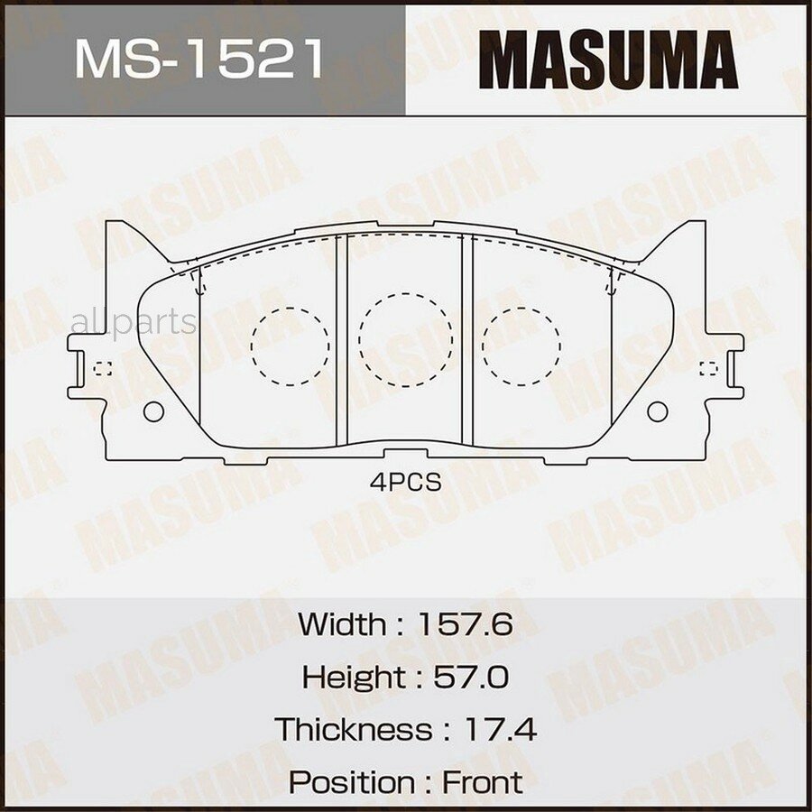 MASUMA MS1521 колодки тормозные дисковые