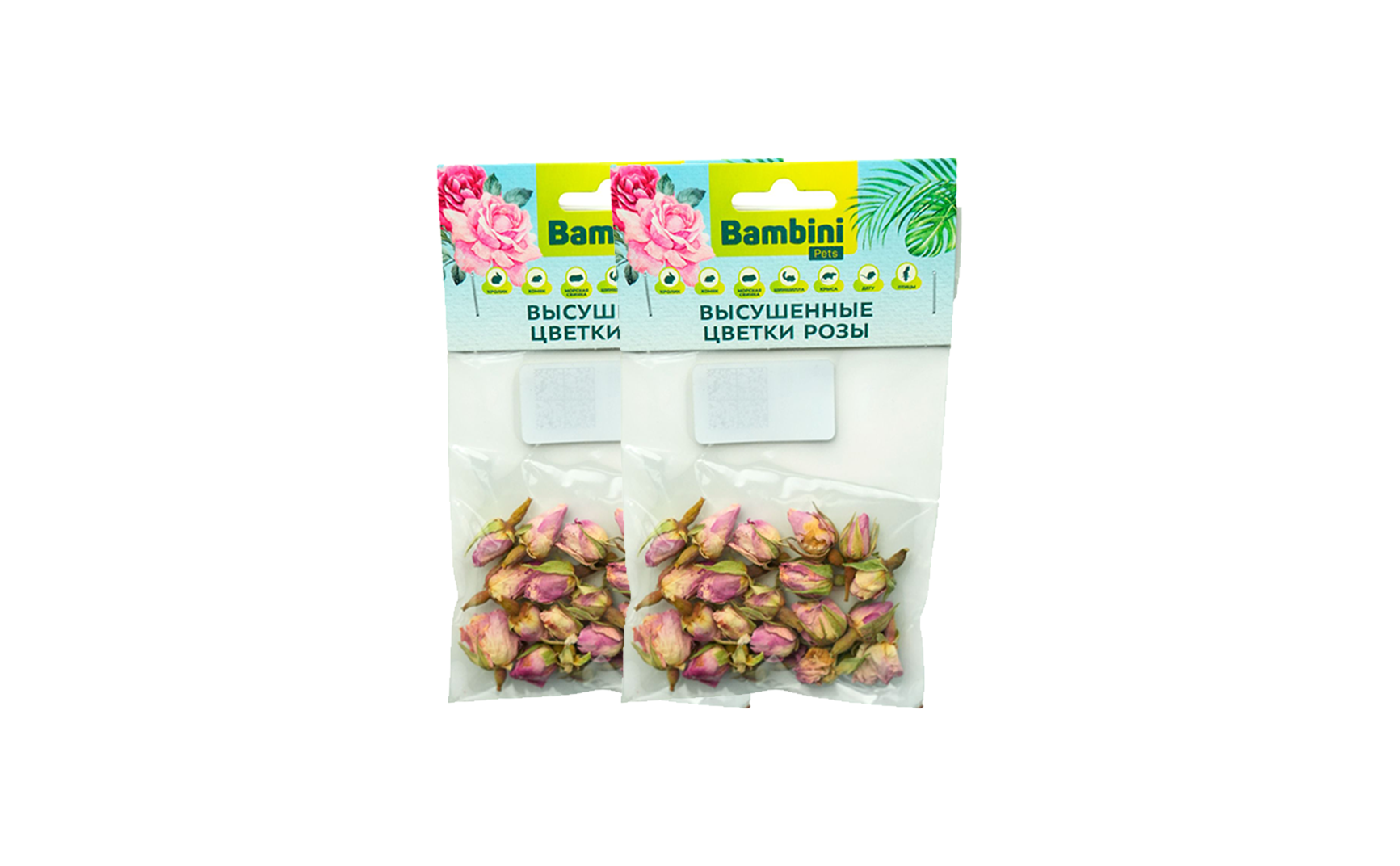 Лакомство Bambini Pets высушенные цветы розы, 10 гр. x 2 шт.