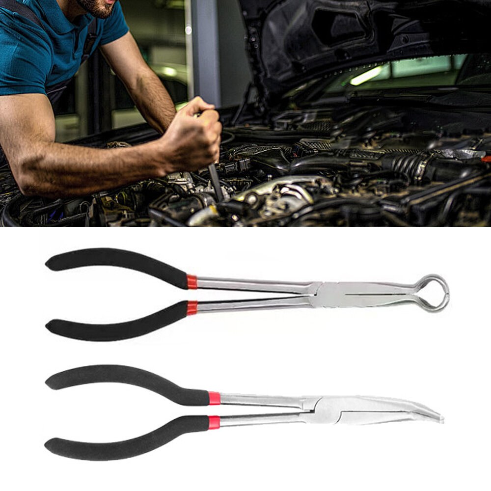 Длинные пассатижи с изогнутыми губками 280 мм, 11 дюймов, с нескользящей рукояткой