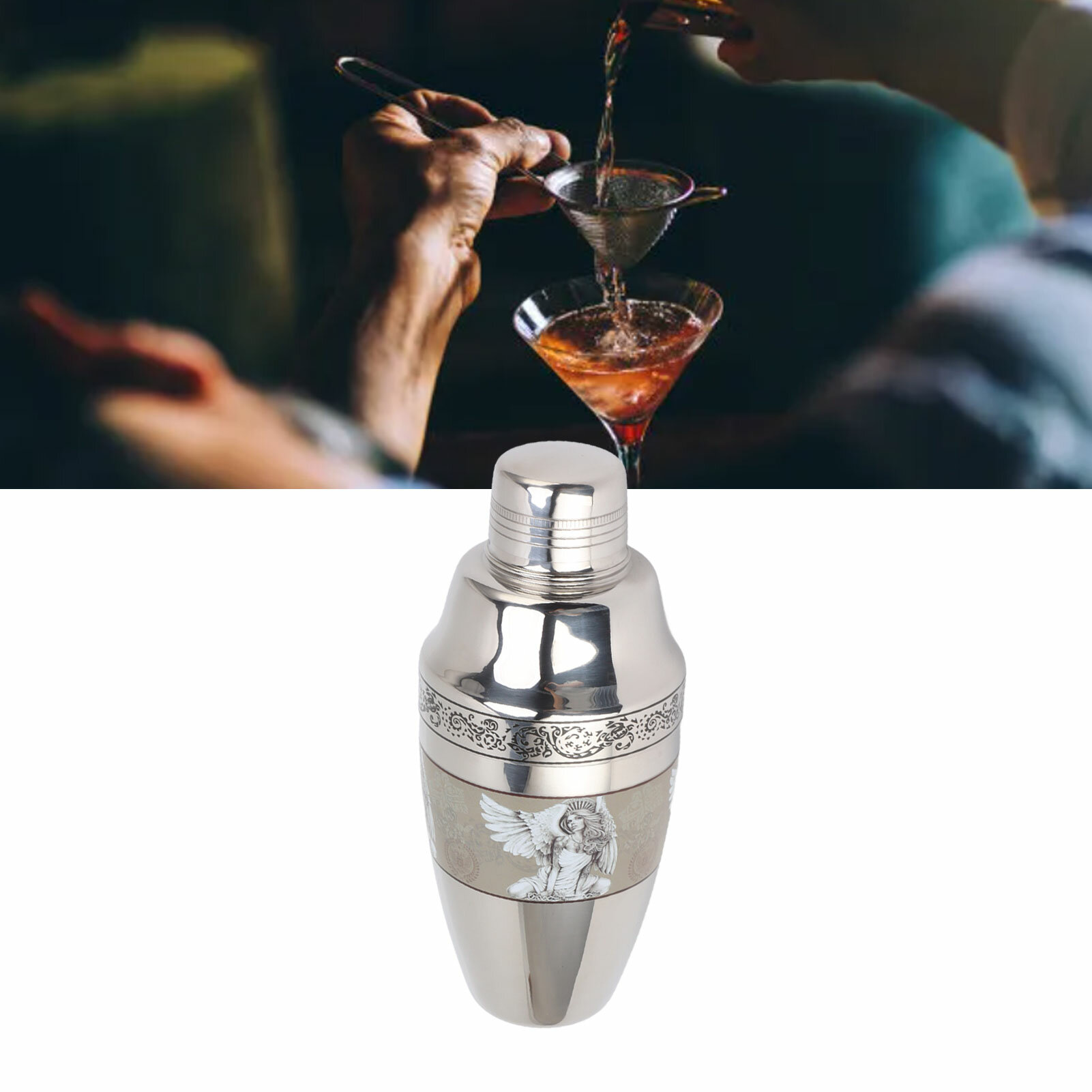 Коктейльный шейкер, безопасный для посудомоечной машины, нержавеющая сталь 304, устойчивый к ржавчине миксер для напитков для вечеринок, дома, путешествий, тип 1