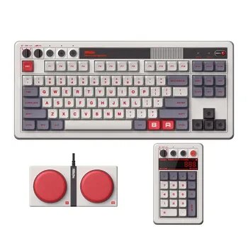 8BitDo Игровая клавиатура Retro Mechanical Keyboard Bluetooth 2.4G USB-C, серый