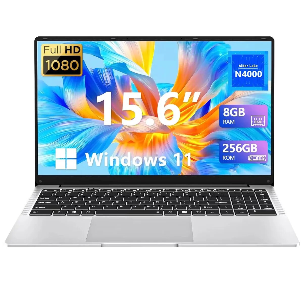 MAIMEITE Ноутбук-N4000-1 Ноутбук 15.6", RAM 8 ГБ, SSD, Windows Pro, (N4000), серебристый, Русская раскладка