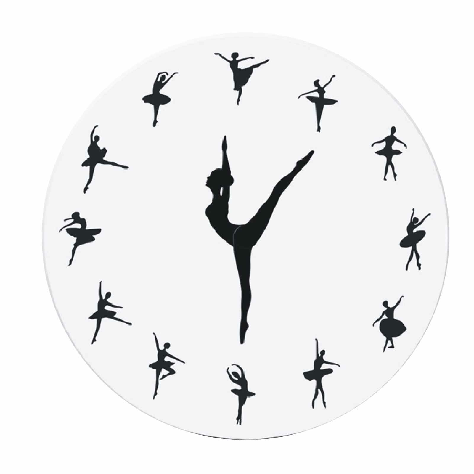 Настенные часы «Балерина» из бесшумного акрила, балет, танцы, подвесной декор для дома, гостиной, спальни