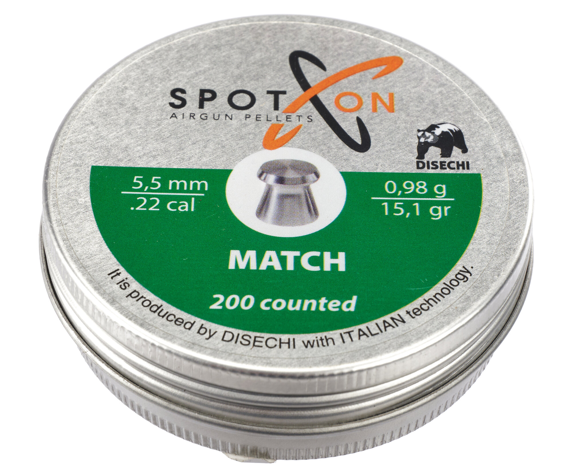 Пули пневматические Spoton Disechi Match 5.5 мм (0.98 грамма, 200 шт)