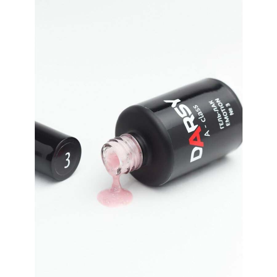 DARSY, Гель-лак светло-розовый с серебристыми вкраплениями Emotion №3, 8 мл