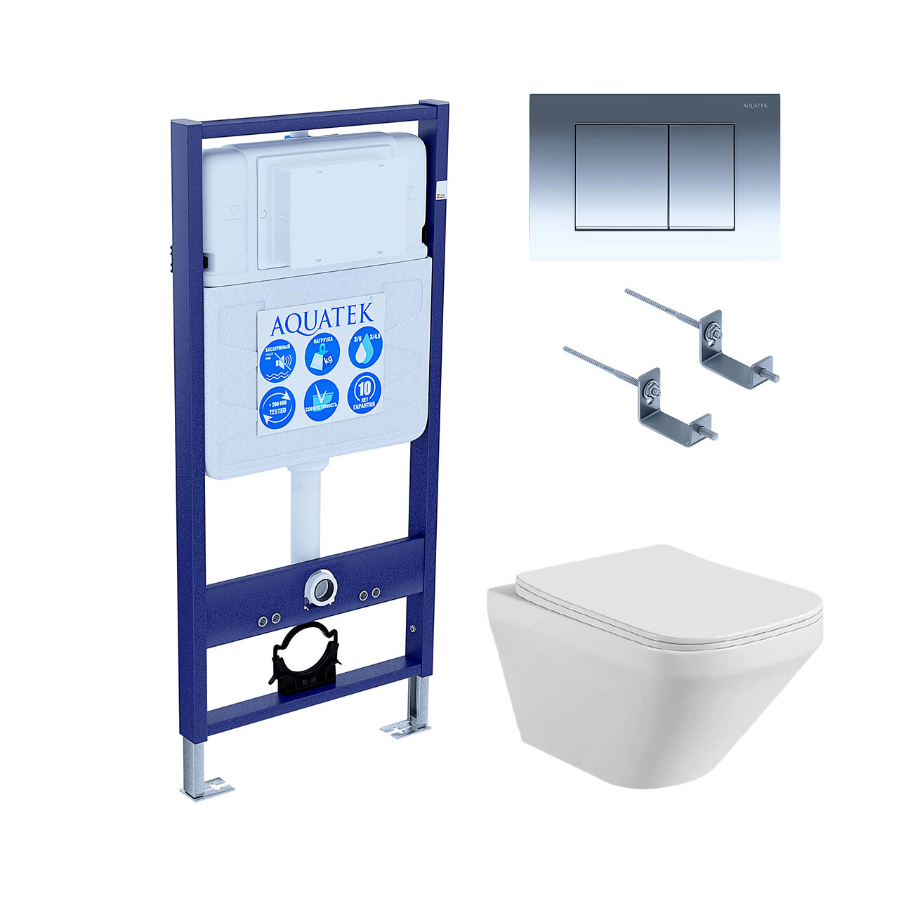 Унитаз с инсталяцией Акватек Лира Set-010 4в1