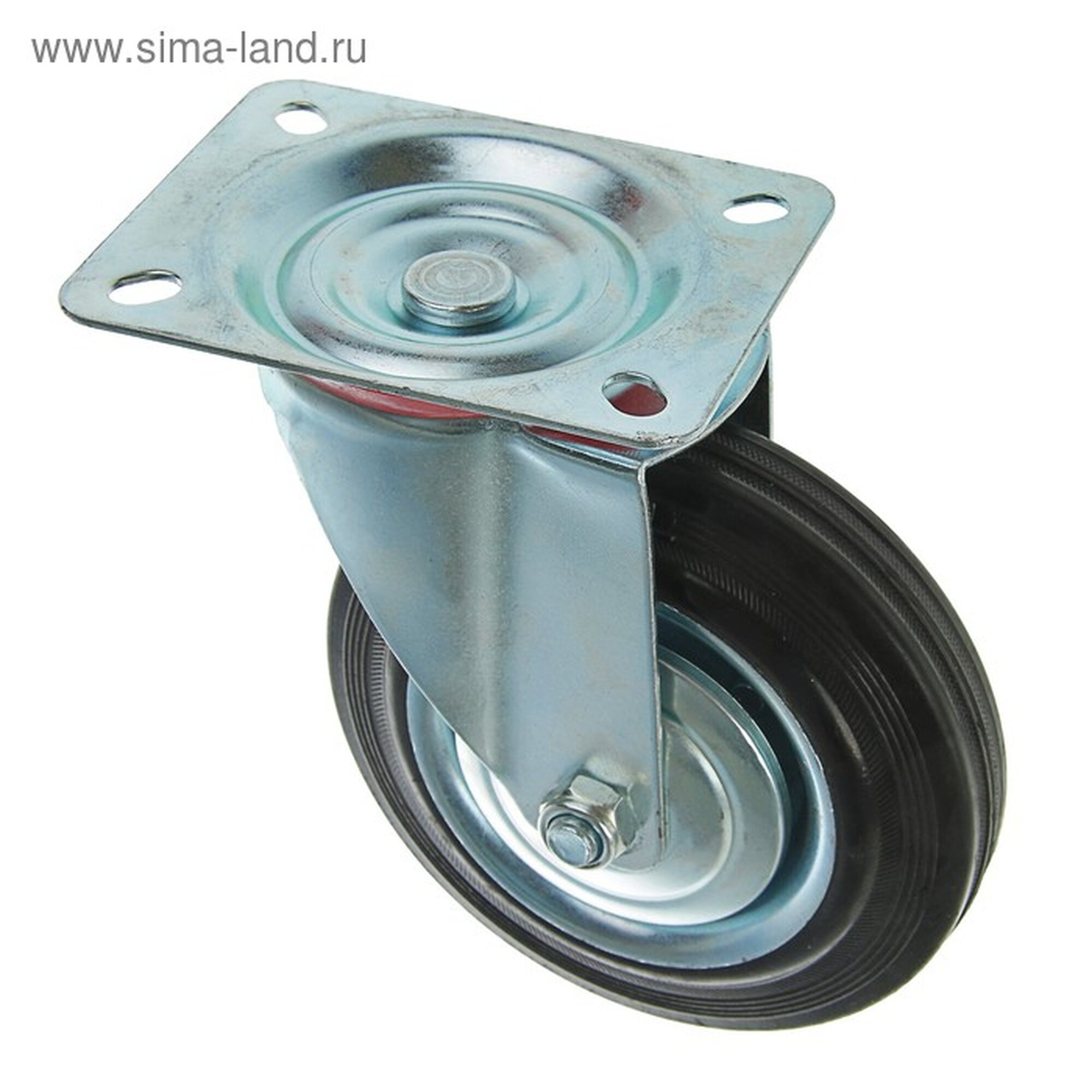 Колесо Тундра, для тележек, поворотное, резина, диаметр 160мм, цвет латунь