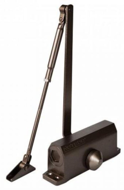 Доводчик дверной NOTEDO / Нотедо DC-060 гидравлический, верхний, коричневый, макс ширина двери 900мм, до 60кг, расстояние между креплениями 132мм / фурнитура