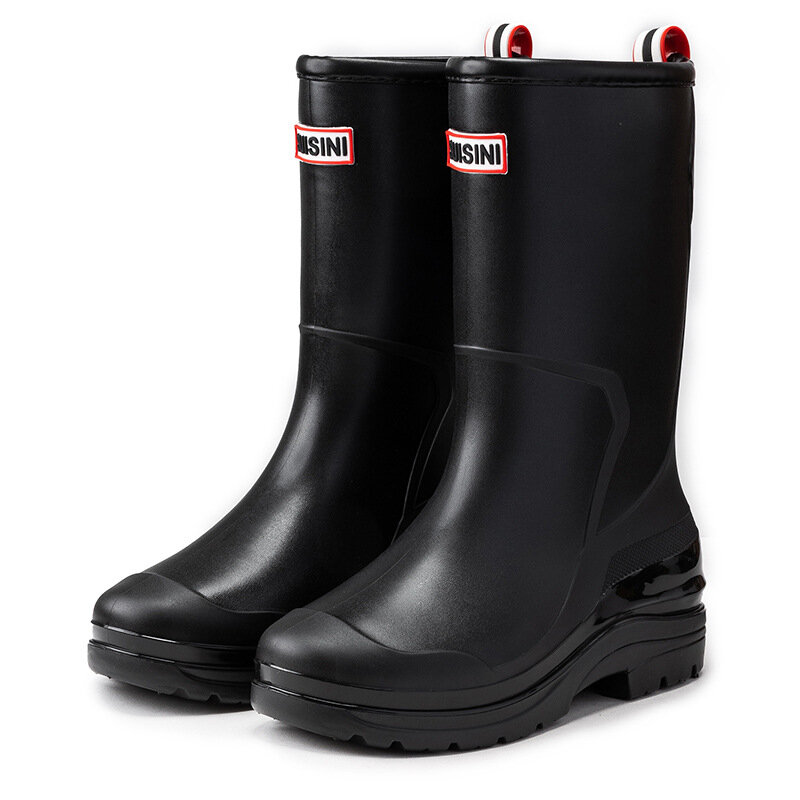 Модные женские высокие резиновые сапоги, нескользящая водонепроницаемая обувь, резиновые сапоги, сапоги для воды, женские кухонные резиновые сапоги. Размер обуви. EU:41