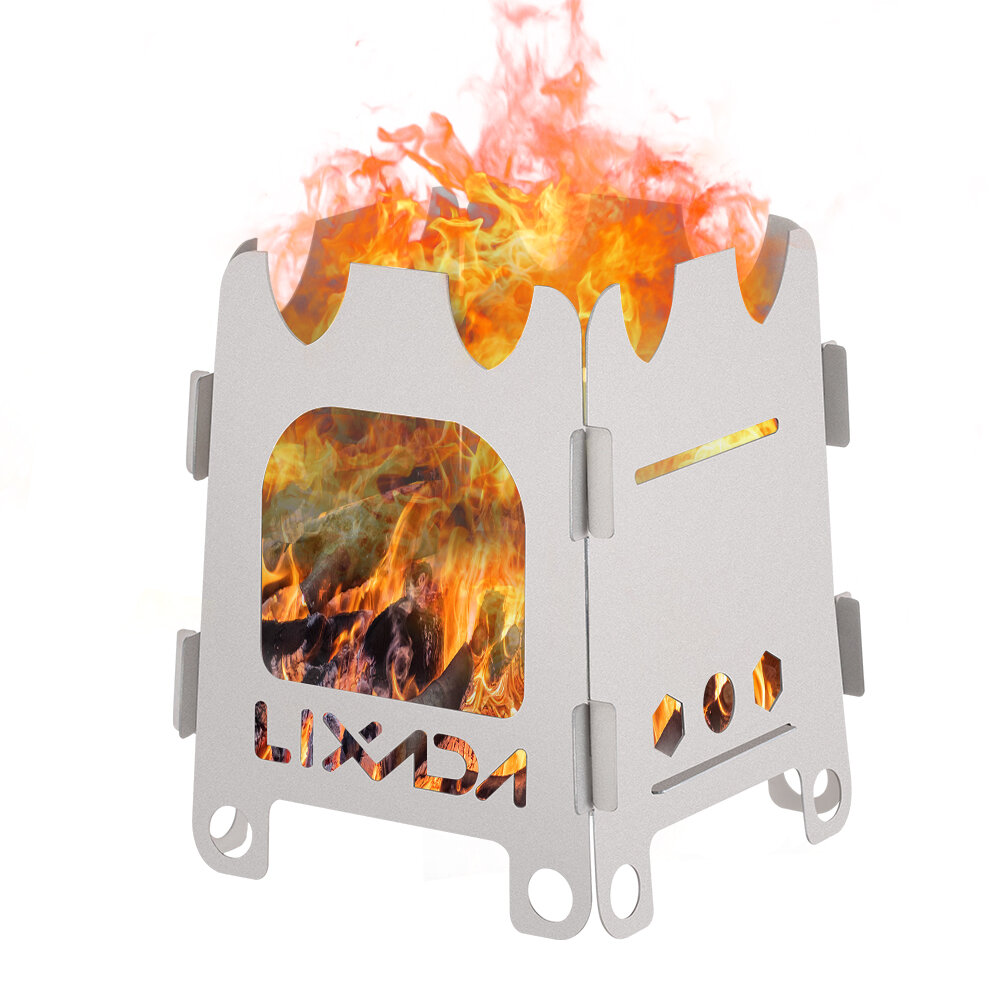 Титановая походная печь, портативная сверхлегкая складная дровяная печь, карманная печь для кемпинга, рыбалки, пеших прогулок, сверхлегких приключений на свежем воздухе