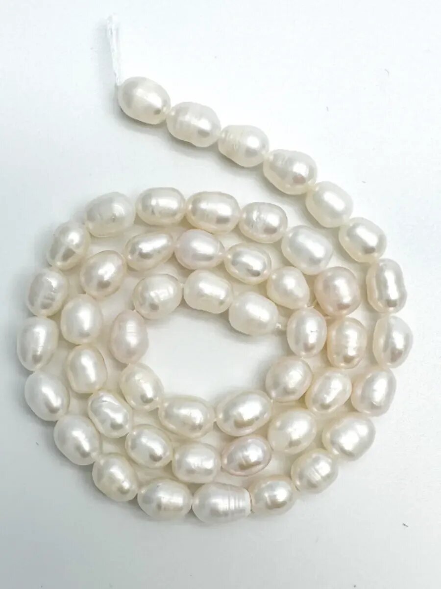 0790 Речной жемчуг овальный рис 8*5 мм 1 шт. для украшений