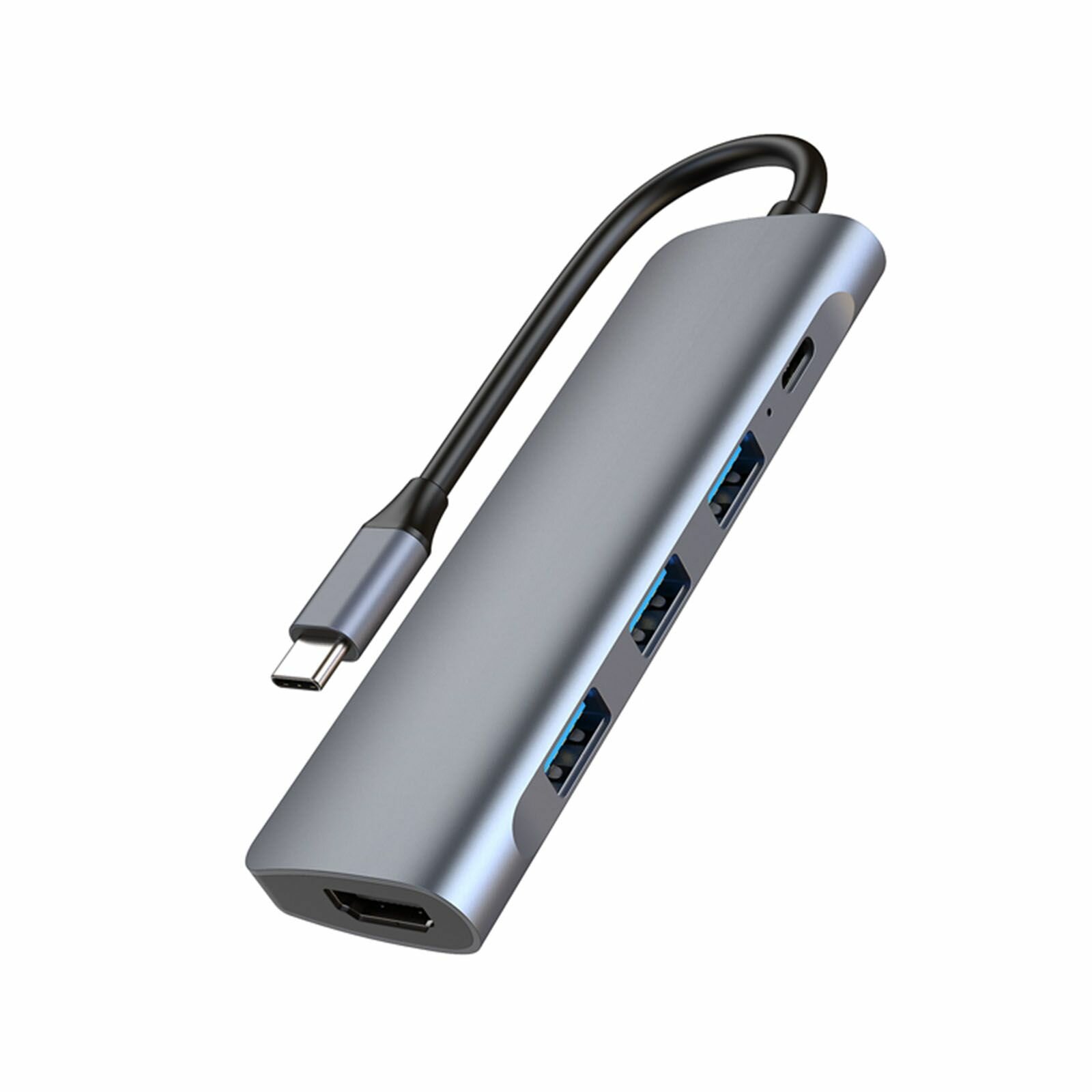 5 портов USB Hub Type-C Adapter Docking Station PD 87W Fast Зарядка для ноутбука для ноутбука Macbooks, Серый