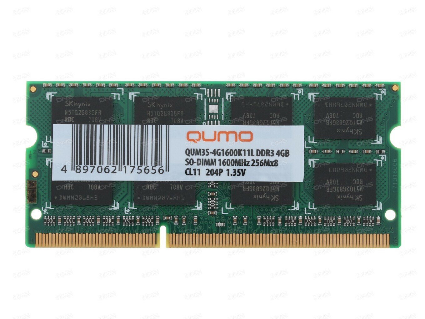 Оперативная память QUMO (QUM3S-4G1600K11L) SO-DIMM DDR3L 4 ГБ - 1 шт, 1600 МГц