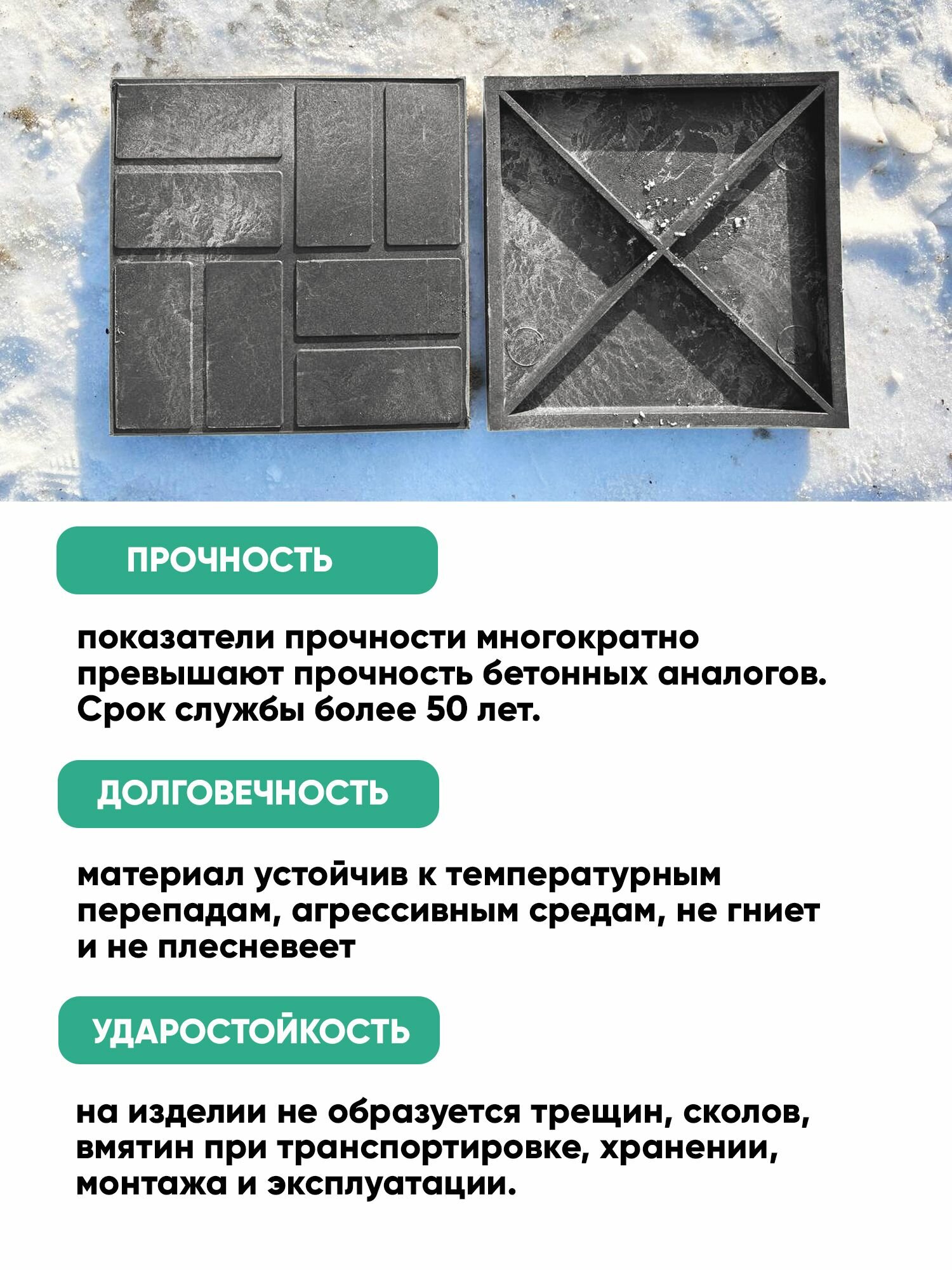 Плитка тротуарная полимерно-песчаная универсальная, 25х25х2 см, графит, 16 шт.