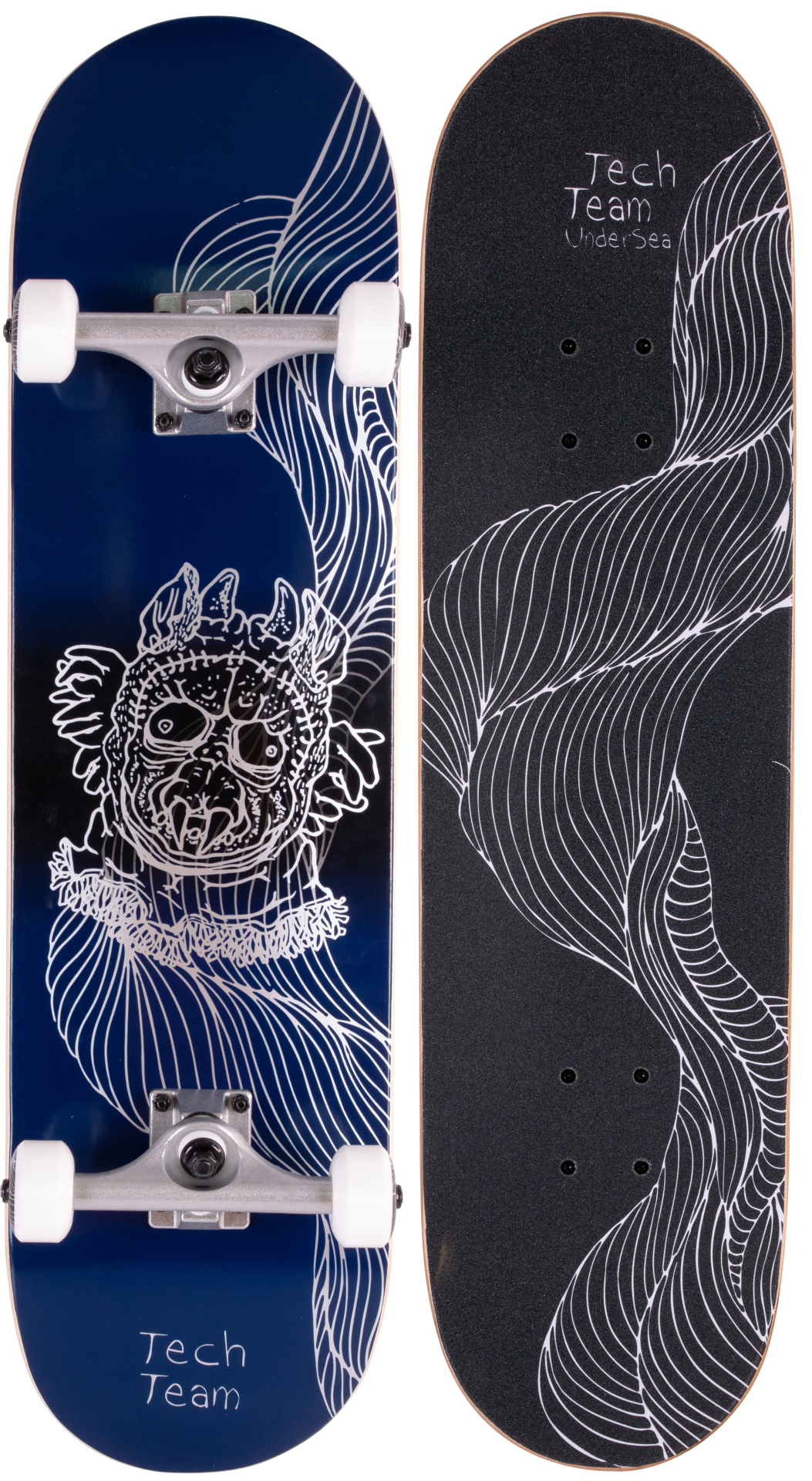 Скейтборд Tech Team "Under Sea", 32х8,25, Abec 7 - 2025 Dark Blue