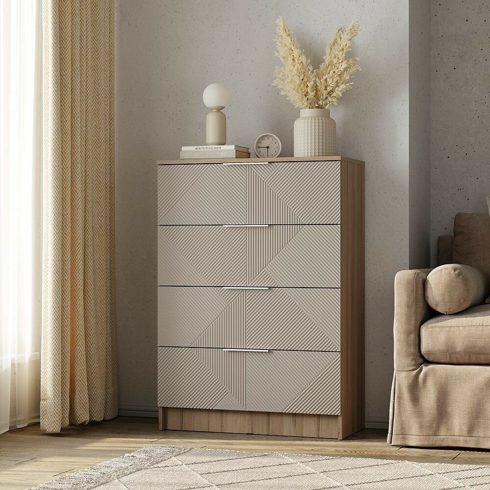 Комод для одежды Эмилия КМ-02 80,2х113,6х37,6 см, дуб смоки/айриш (MF03)