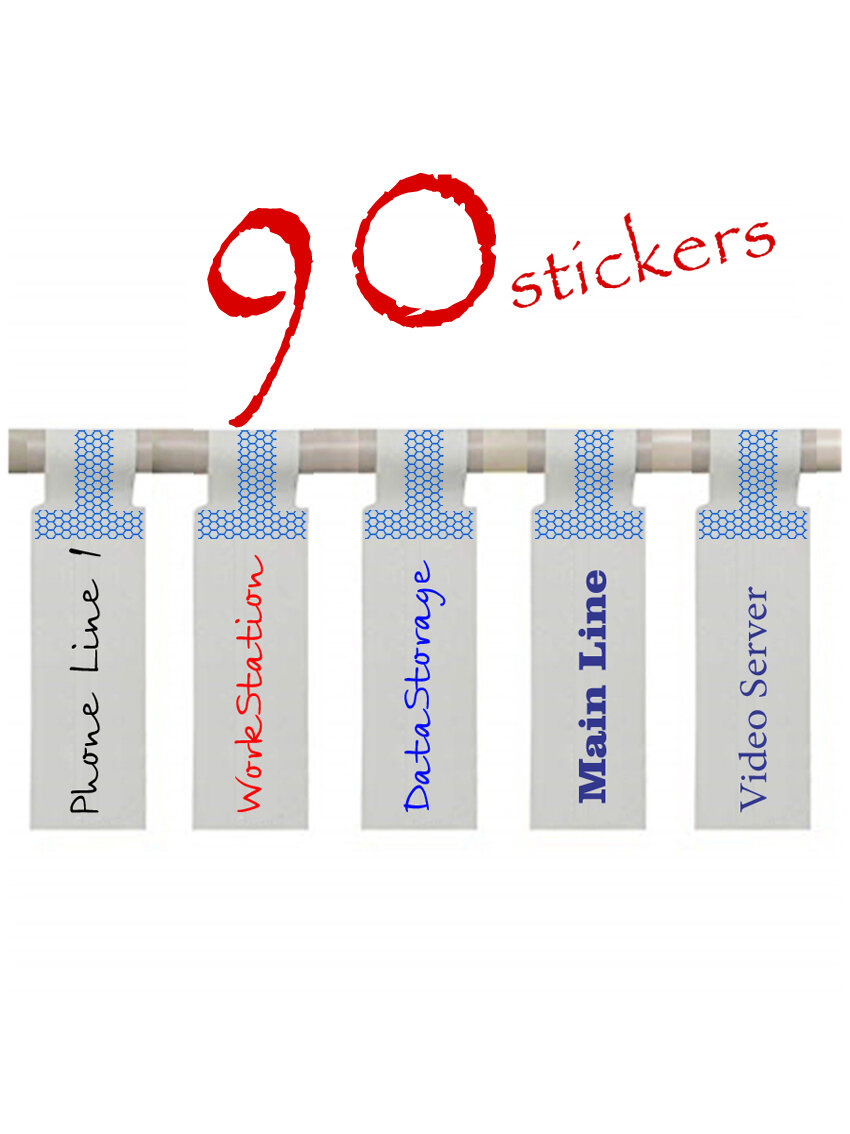 Самоклеящиеся этикетки для маркировки кабелей.