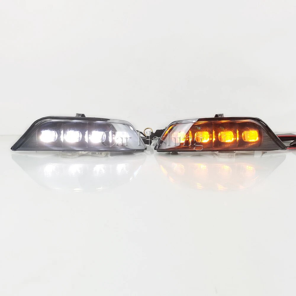 Для Ford Mustang 2015 2016 2017 светодиодные дневные ходовые огни водонепроницаемые 12 В желтый указатель поворота бампер светодиодные DRL