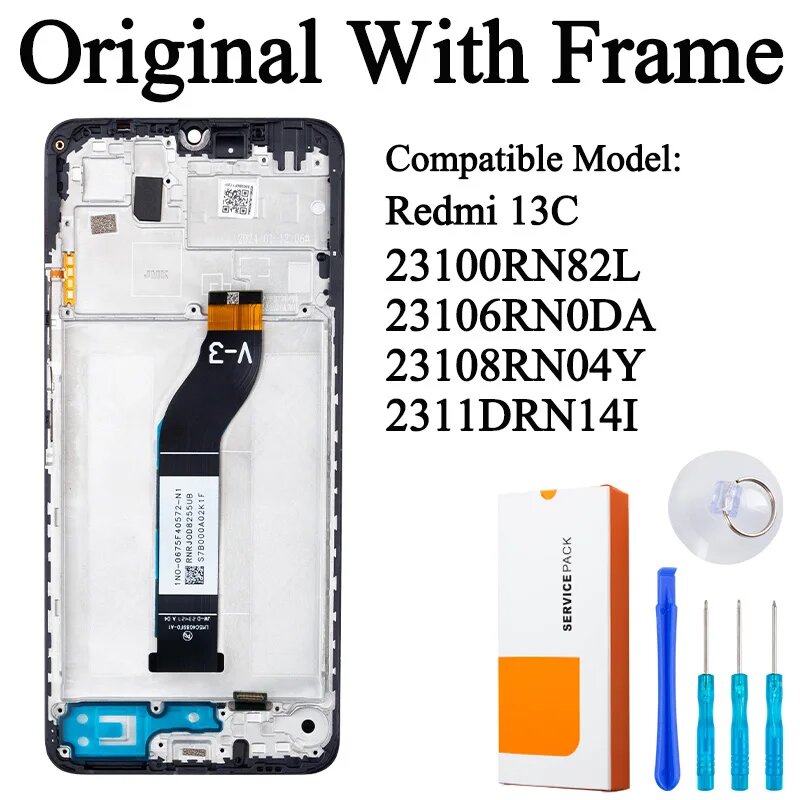 23100RN82L 23124RN87G Премиальный ЖК-дисплей для Xiaomi Redmi 13C 4G, сенсорный Original With Frame