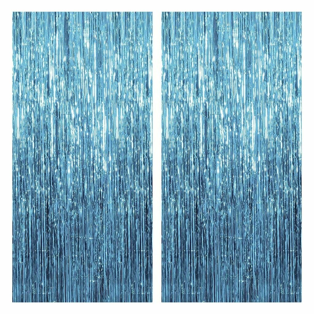 Дождевые занавески для вечеринок - светло-голубые