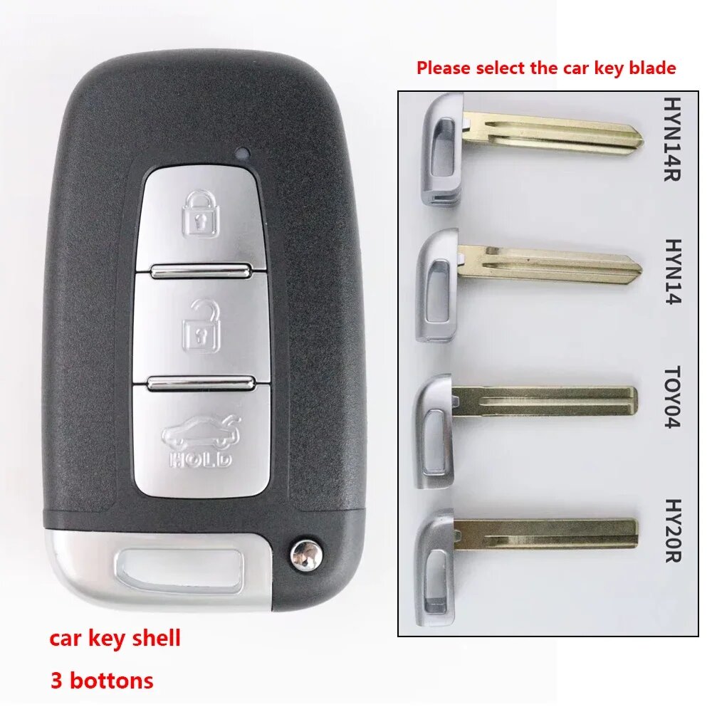 Корпус ключа Hyundai/Kia 3 кнопки, TOY04 blade