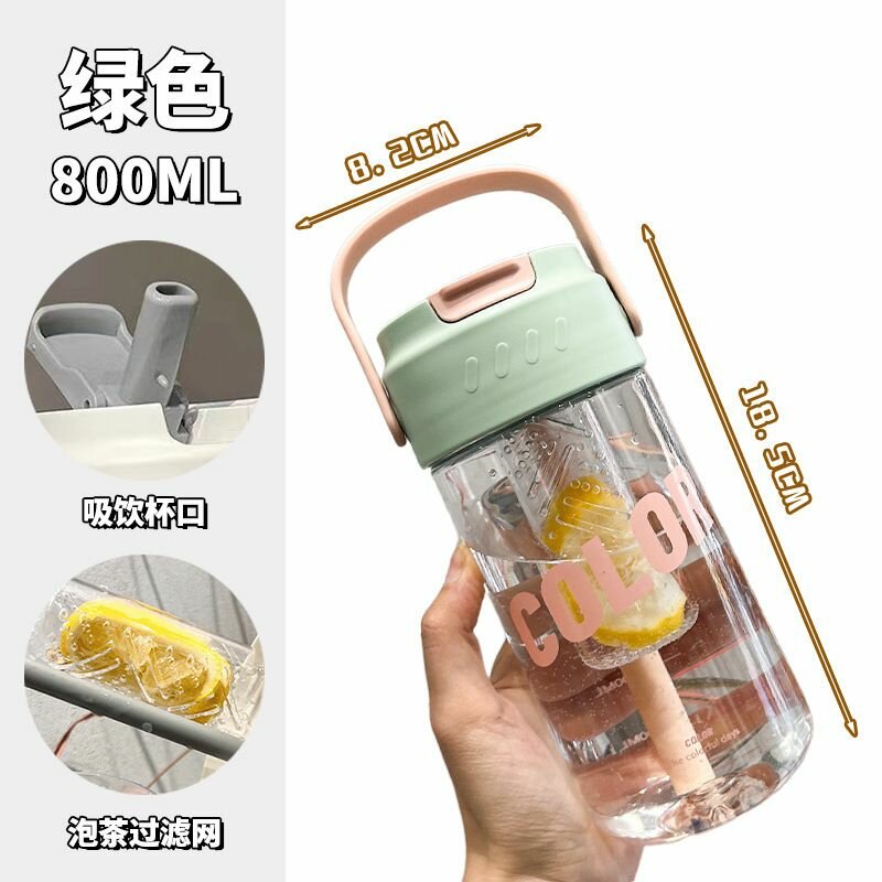 Летний новый стиль Ins, цветочный чайный стакан с трубочкой, портативный, большой емкости, для студенток, путешествий и дома