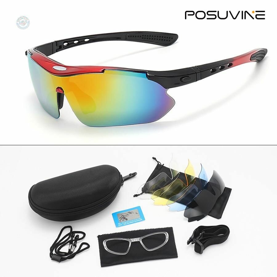 Спортивные очки с поляризацией для велоспорта, бега и активного отдыха антибликовые линзы, защита от УФ-излучения и сменные линзы для комфорта в любых условиях