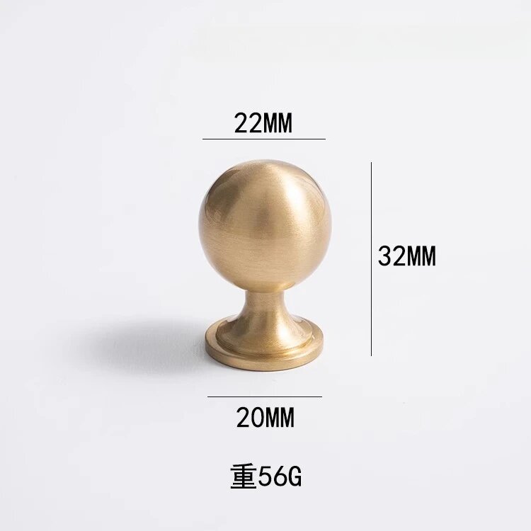 Золотая ручка для мебели 22x20 мм, 56г, Single hole