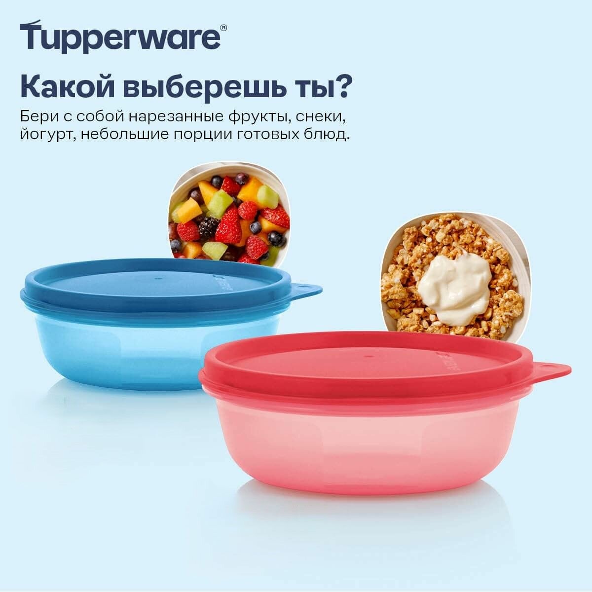 Контейнеры " Хит-парад " Tupperware, 300 мл розовый и голубой