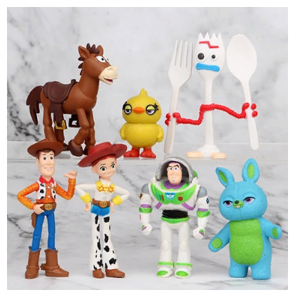 (из 7 шт) Набор Фигурок персонажей "История игрушек-4" (Toy Story 4)