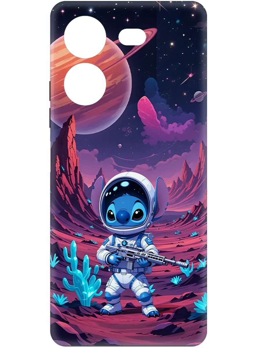 Чехол-накладка Krutoff Soft Case Стич косморейнджер для TECNO Pova 5 черный