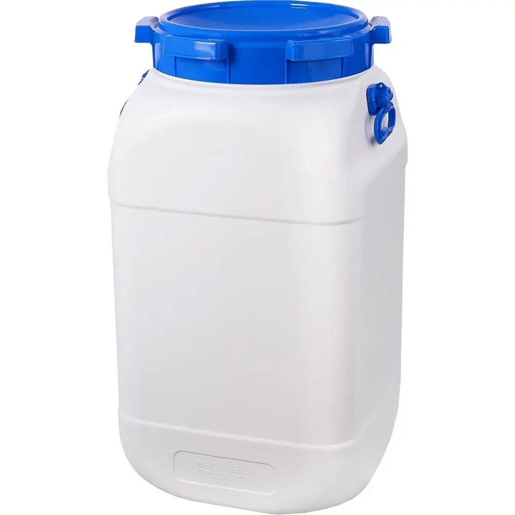 Фляга пластиковая «Fortis» 80л, белая с синей крышкой, герметичные замки, для воды и сыпучих