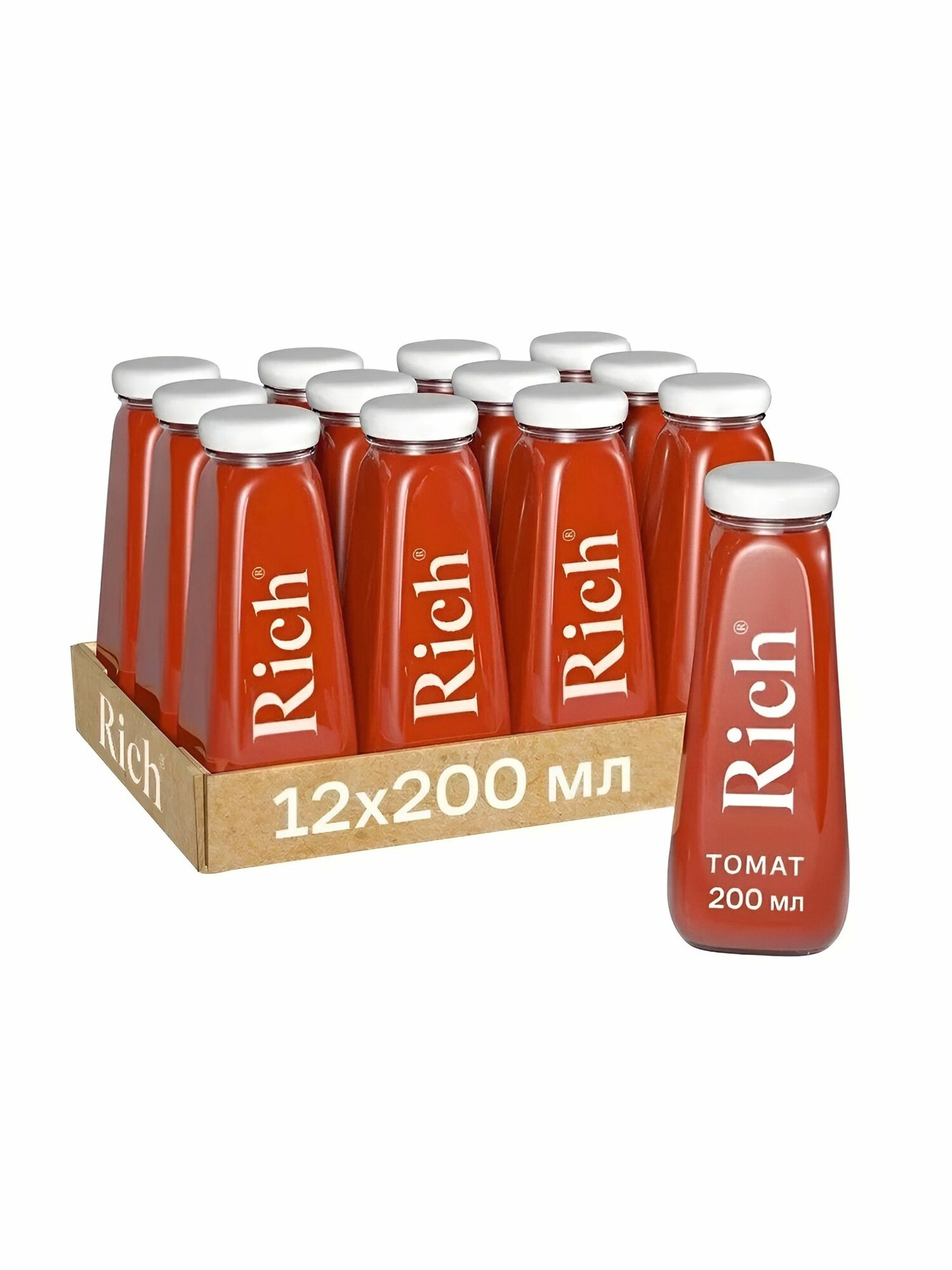 Сок Rich (Рич) Томатный, 0,2л х 12шт (стекло)