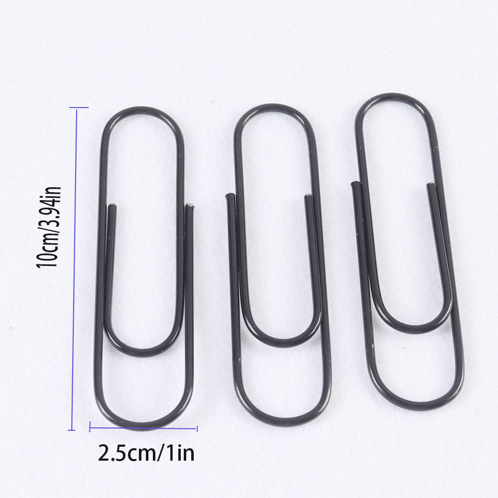 Скрепки для бумаги "Большие цветные", 100мм, черные